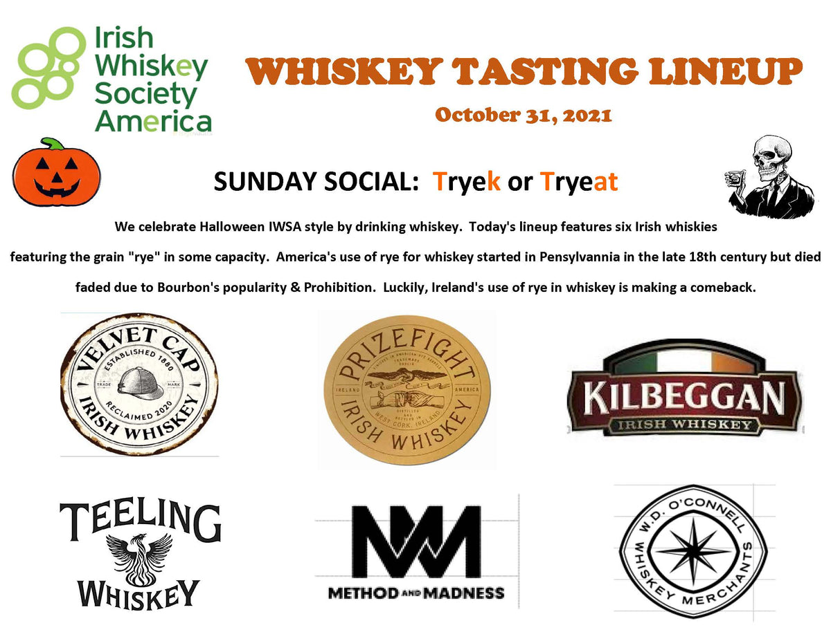 IWSA Tasting Lineup- Halloween Rye Tasting – Irish Whiskey USA