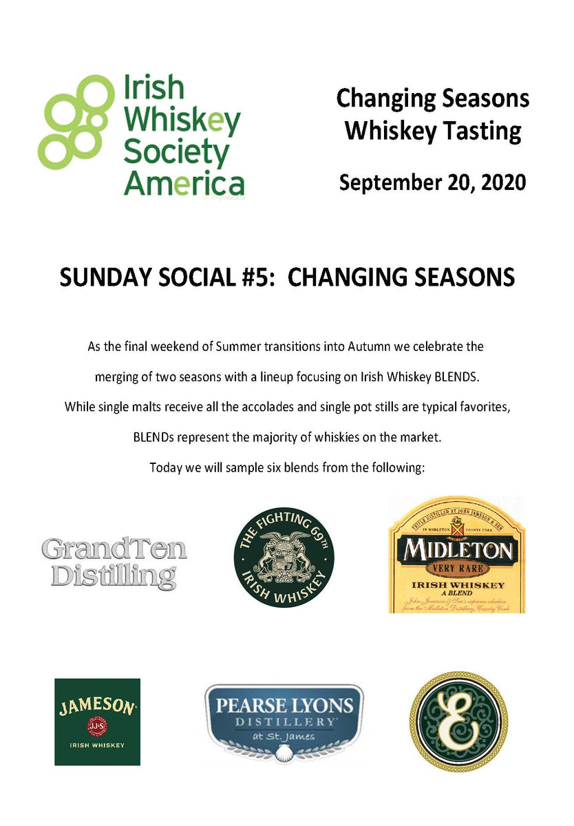 IWSA Tasting Lineup-Changing Seasons – Irish Whiskey USA